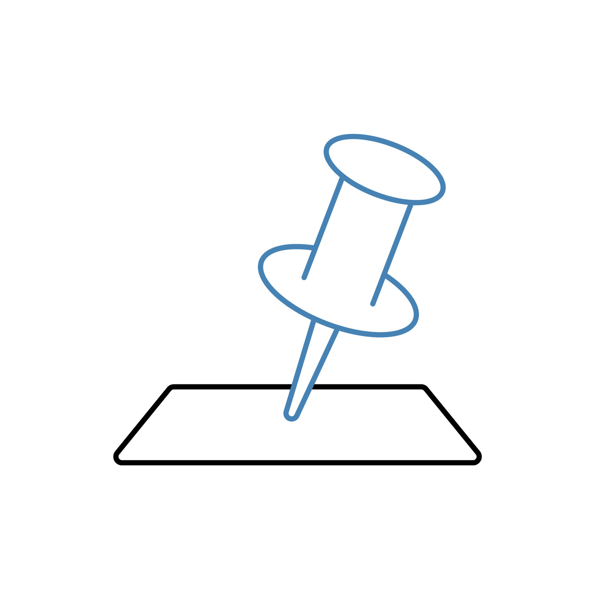 push pin concept line icon. Simple element illustration. push pin ...