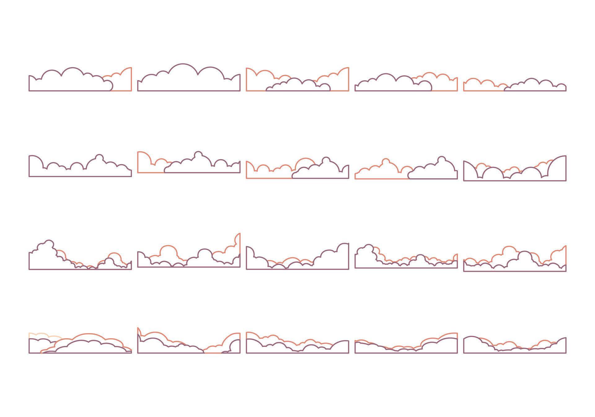 Cloud Frame Border Element Set 49479159 Vector Art at Vecteezy