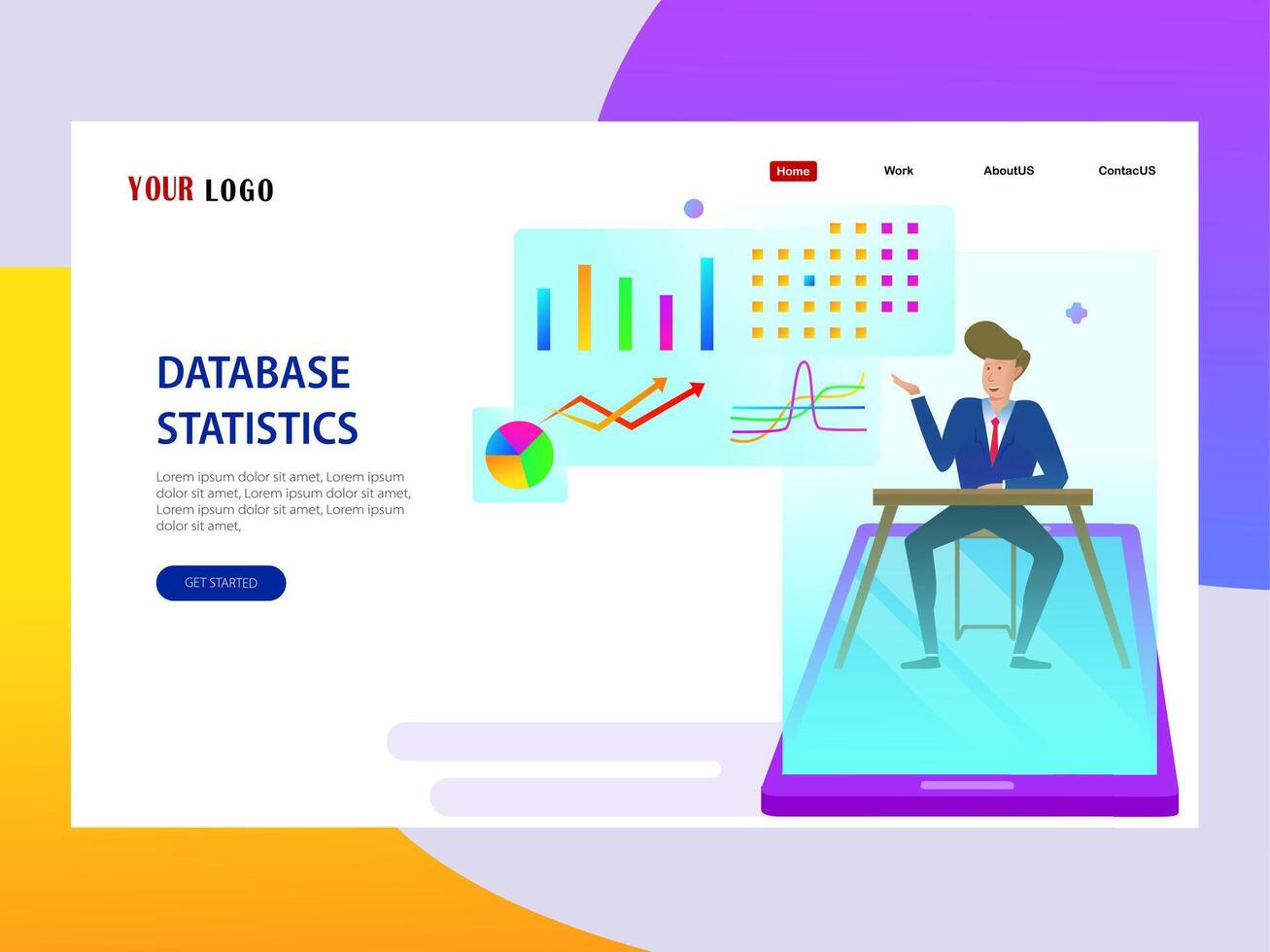 Database statistics flat 49479836 Vector Art at Vecteezy