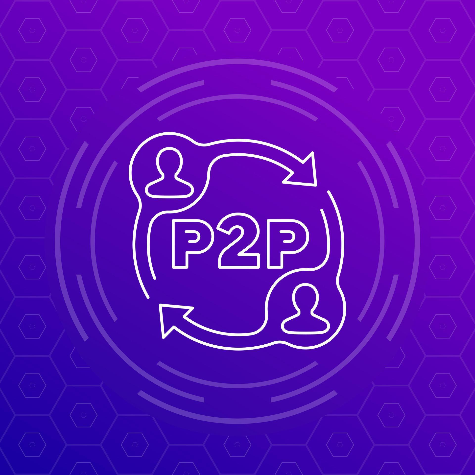 p2p icon, peer-to-peer decentralized system line 49480832 Vector Art at Vecteezy
