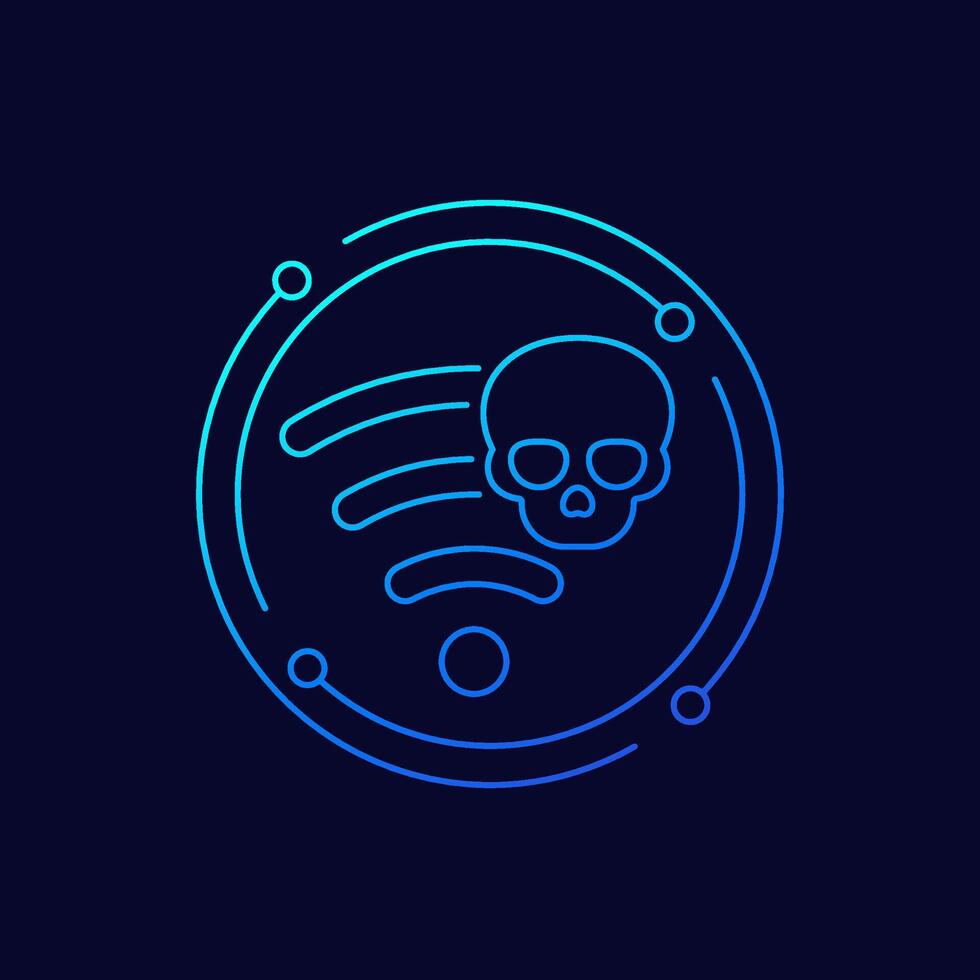 Unsafe Wi Fi Connection Icon Insecure Network Or Hotspot Linear
