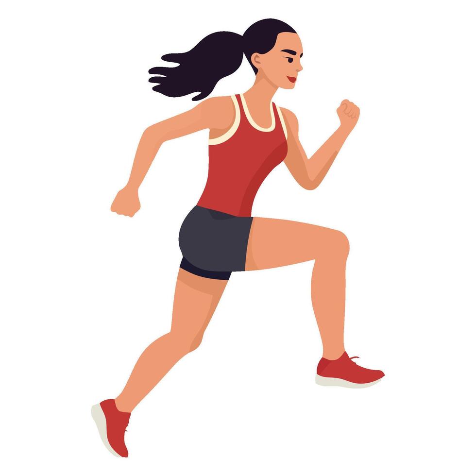 A woman running in a flat style 49489338 Vector Art at Vecteezy