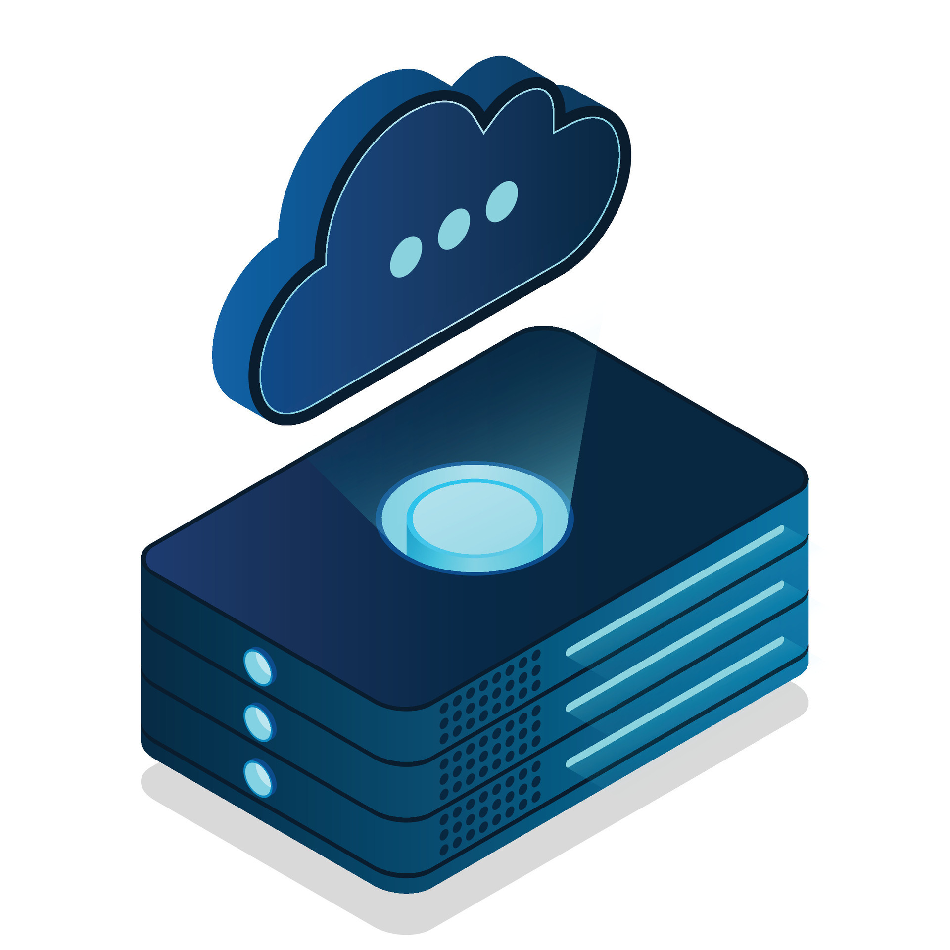 Isometric Cloud Database Cloud Computing And File Cloud Storage Modern Technology