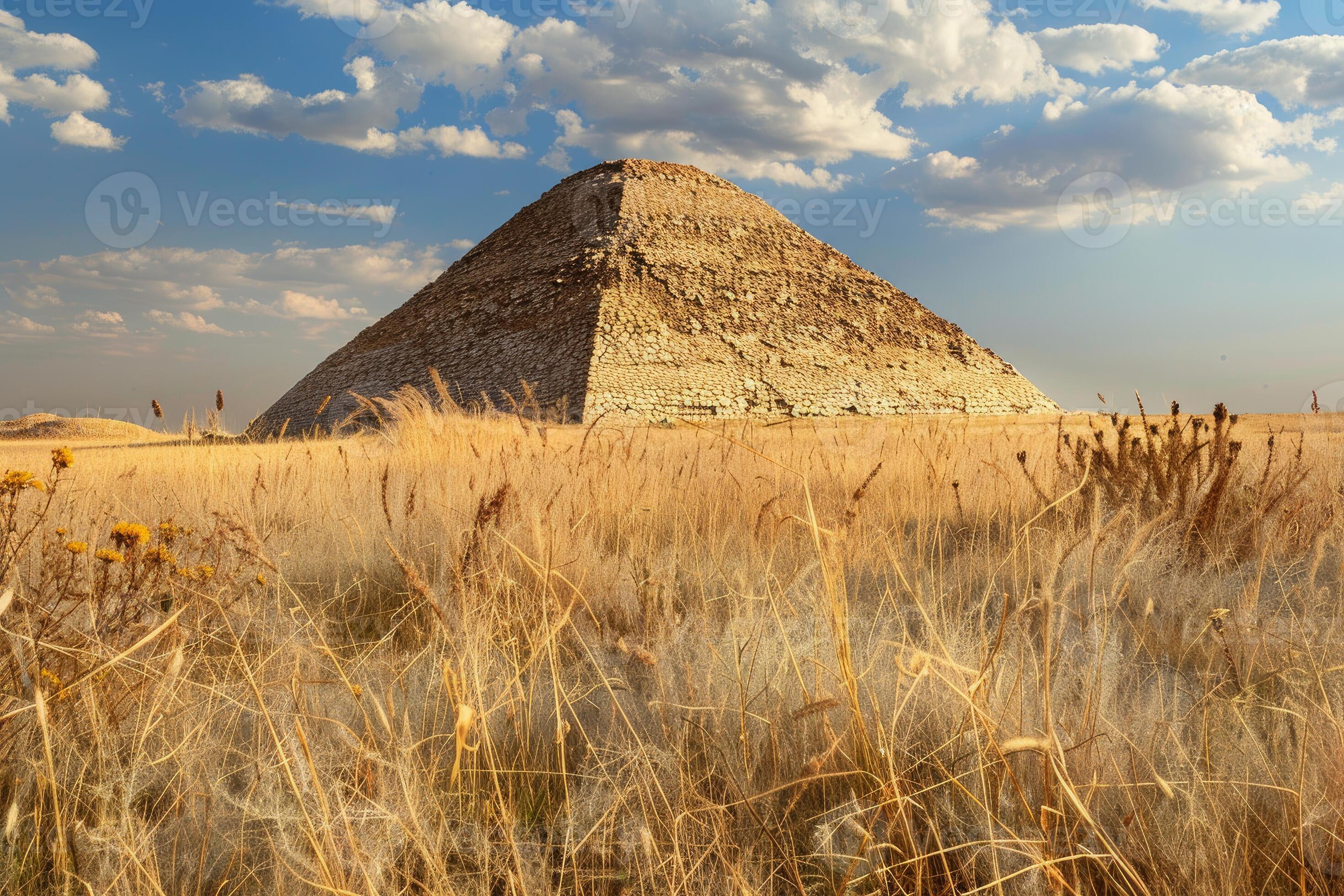 Ancient stone pyramid standing in a field of dry grass 49501299 Stock ... Ancient stone pyramid standing in a field of dry grass 49501299 Stock ...