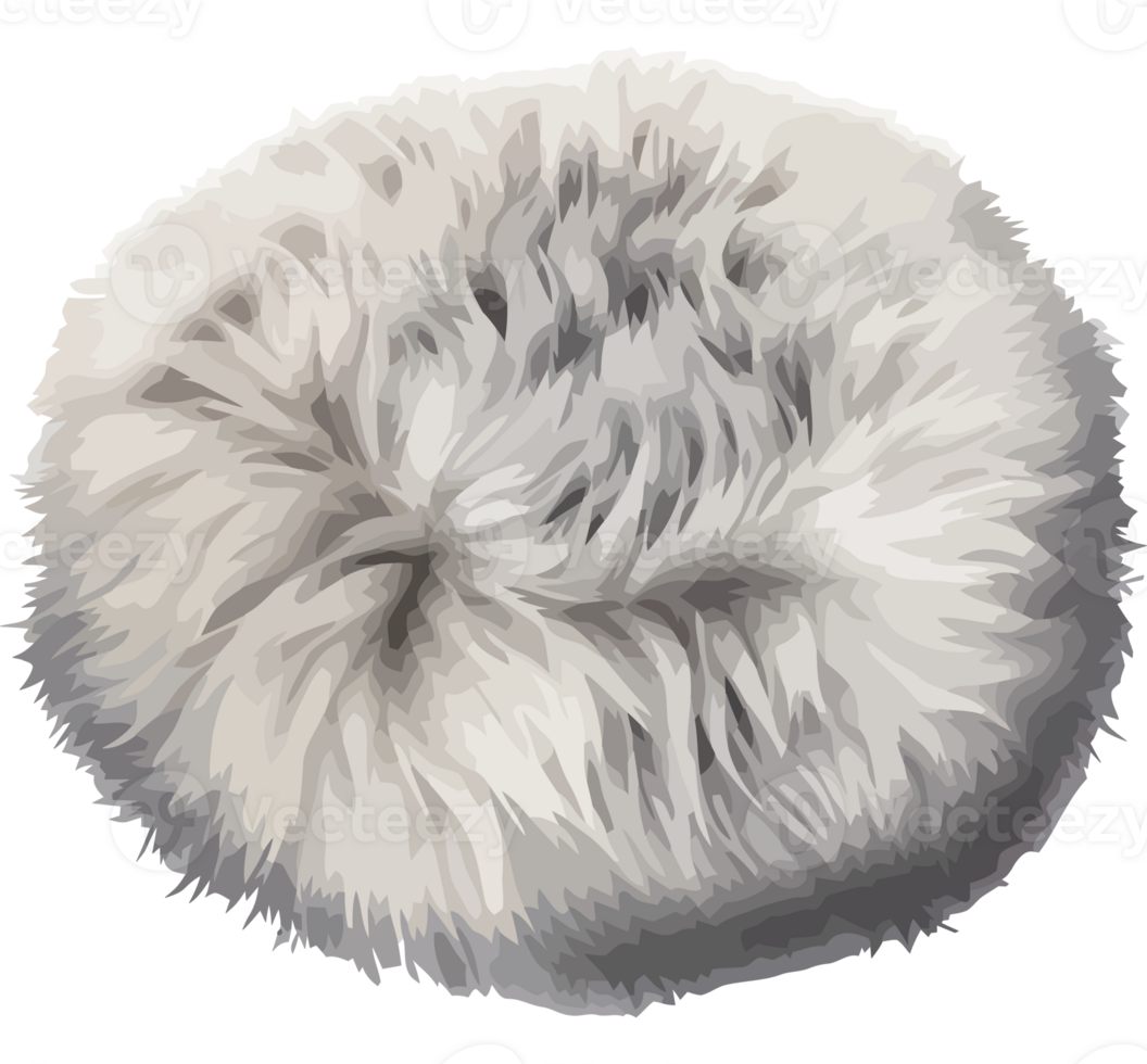A fluffy white fur ball is on a transparency background 49501503 PNG