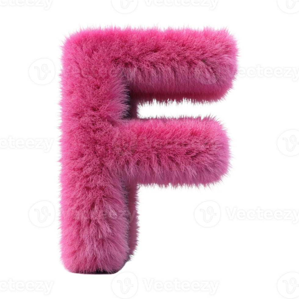 Pink Fluffy 3D Letter F - Creative Alphabet Design cut out isolated PNG transparent 49515428 PNG