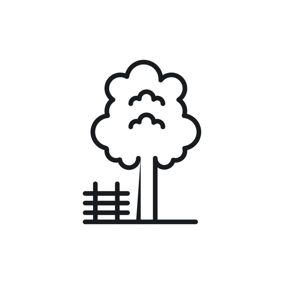 Tree icon set. forest simple tree symbol in black filled and outlined ...