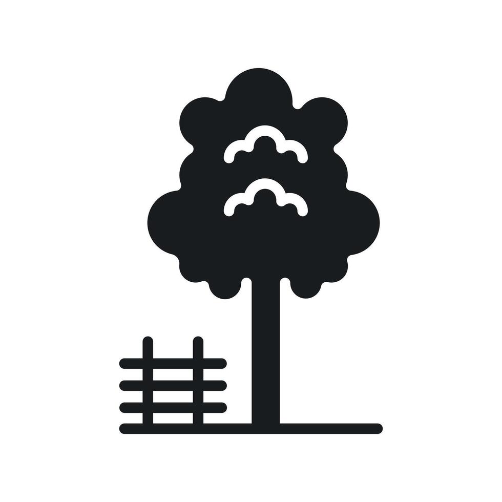 Tree icon set. forest simple tree symbol in black filled and outlined ...