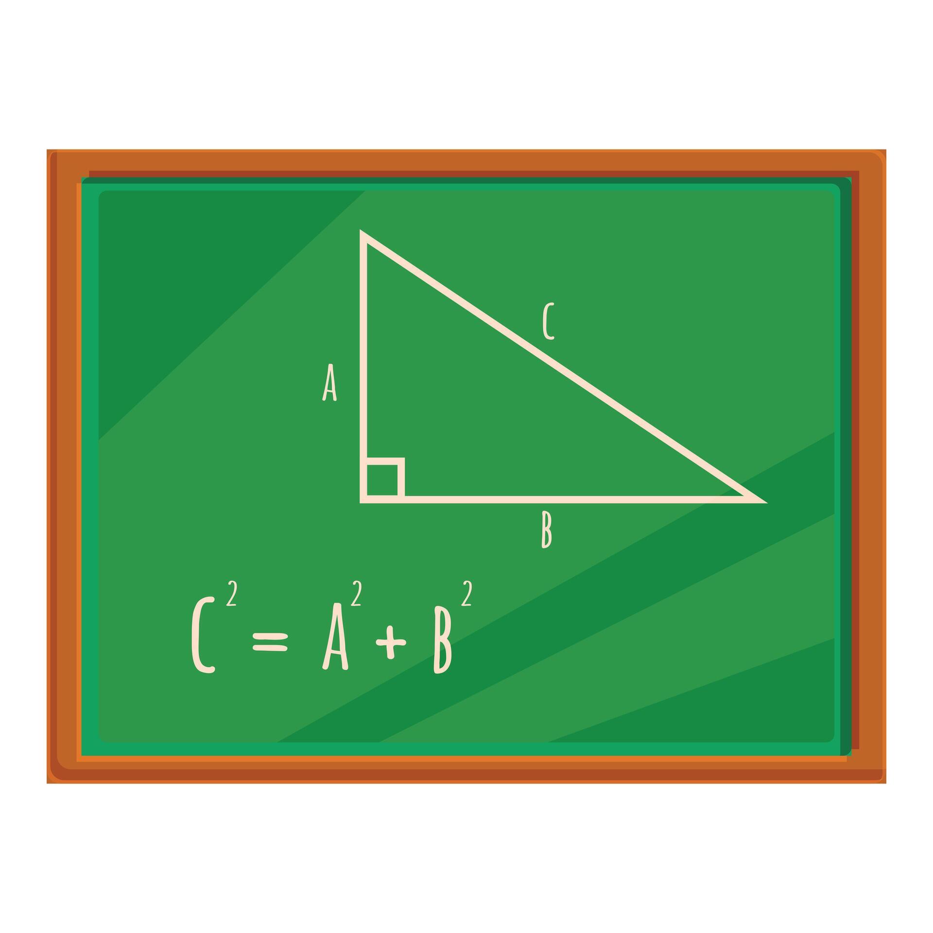 Green chalkboard showing pythagorean theorem 49521779 Vector Art at Vecteezy