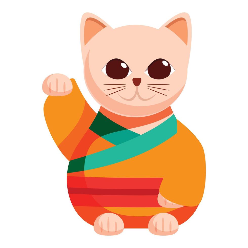 Cute chinese lucky cat waving paw wearing traditional clothes 49522956 ... Cute chinese lucky cat waving paw wearing traditional clothes 49522956 ...