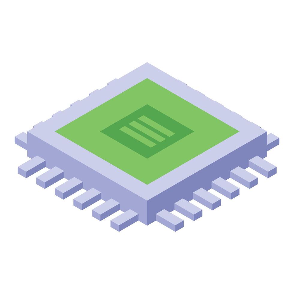 Green Cpu Chip Isometric Illustration Showing Contacts 49524520 Vector Art At Vecteezy