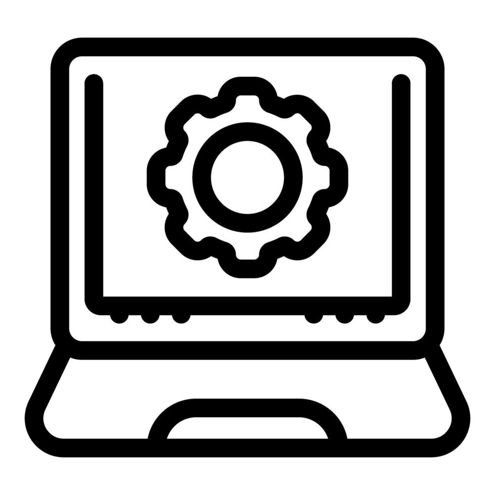 Laptop showing gear wheel symbolizing configuration settings 49527128 ... Laptop showing gear wheel symbolizing configuration settings 49527128 ...