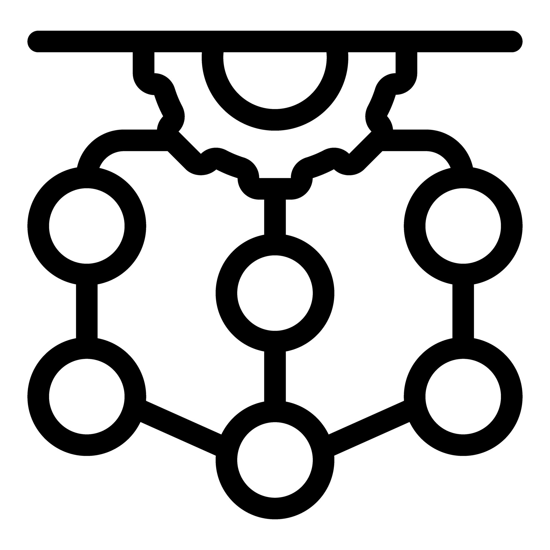 Gear Connecting Network Of Circles Representing Data Flow 49527206 Vector Art At Vecteezy