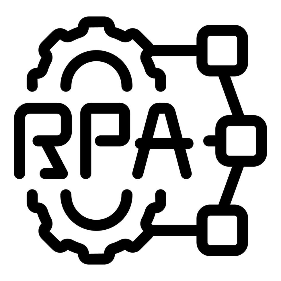 Rpa Robotic Process Automation Technology Icon With Process Flow