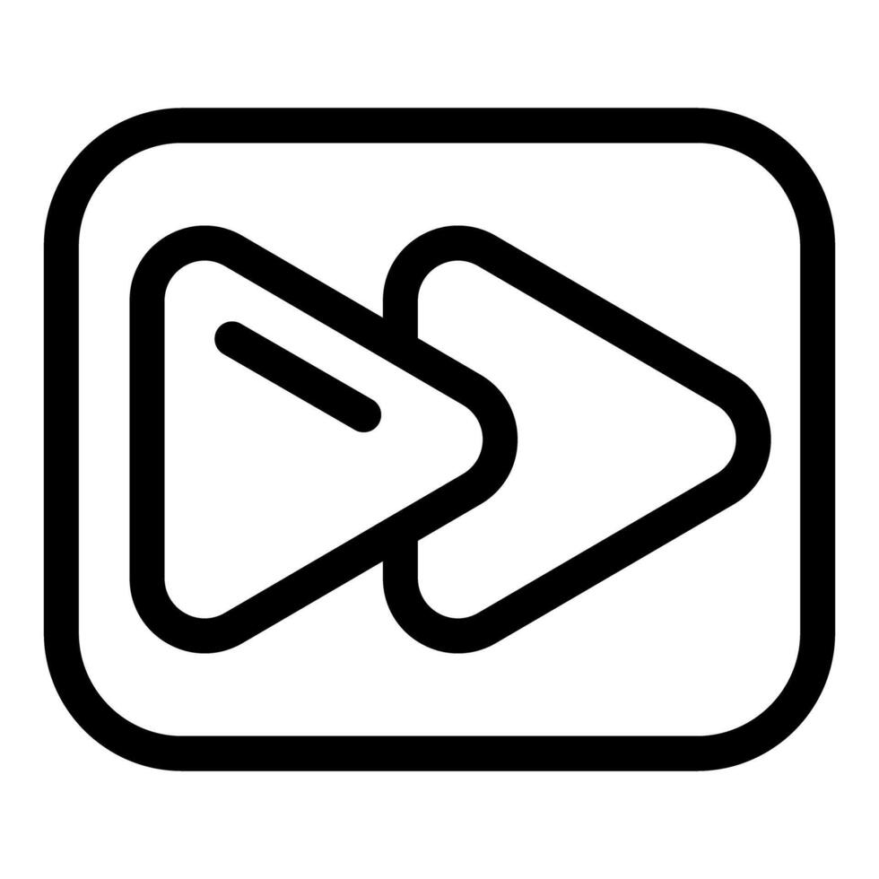Double arrow icon showing fast forward function in rounded square ...