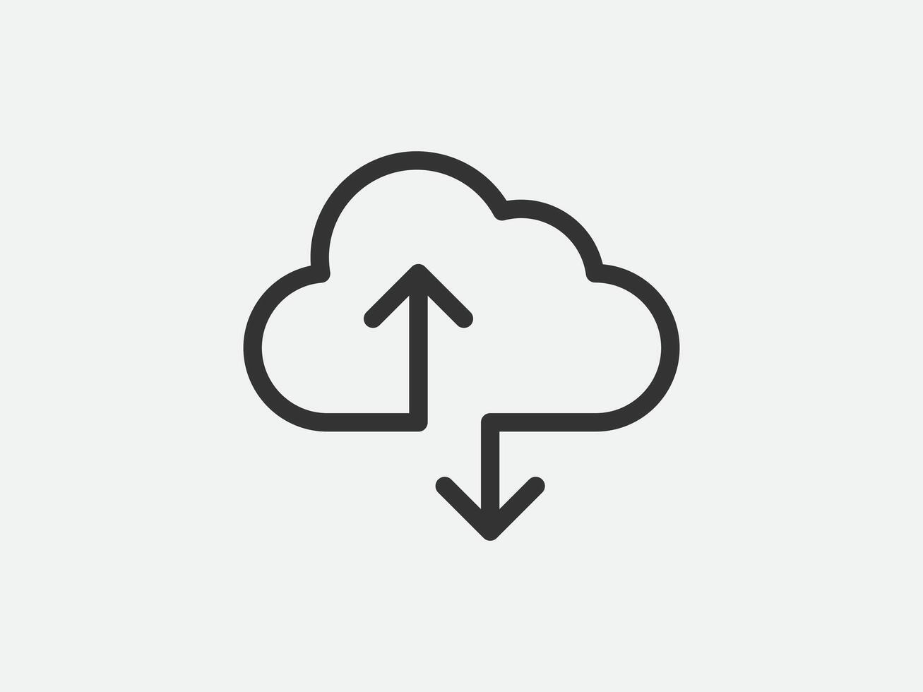 Technology Icon Cloud Computing Connection Big Data Global Server