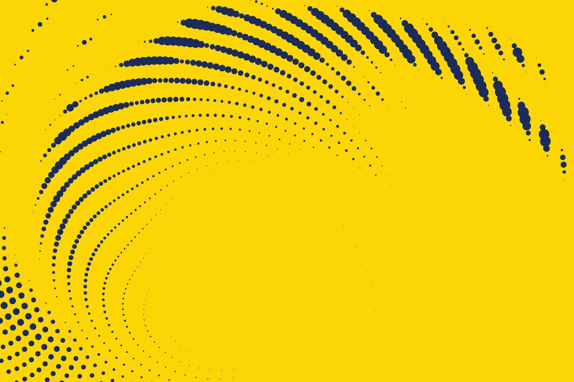 Bright yellow black halftone pattern. Gradient polka dots background ...