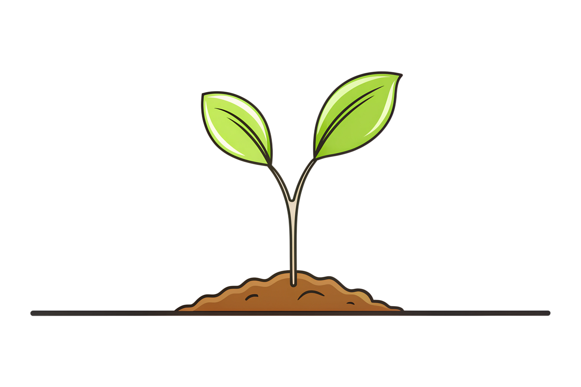 continuous single flat drawing of small sprout growing out of soil ... continuous single flat drawing of small sprout growing out of soil ...