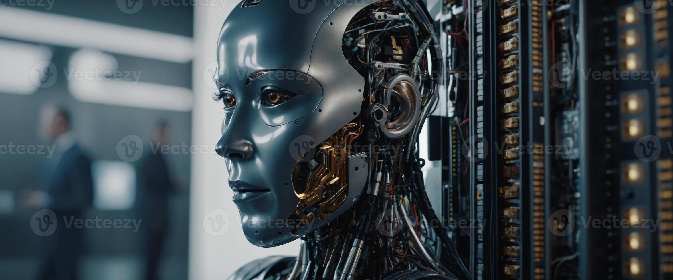 A Conceptual Illustration Of Artificial Intelligence And Robotic Quantum Computing Processors