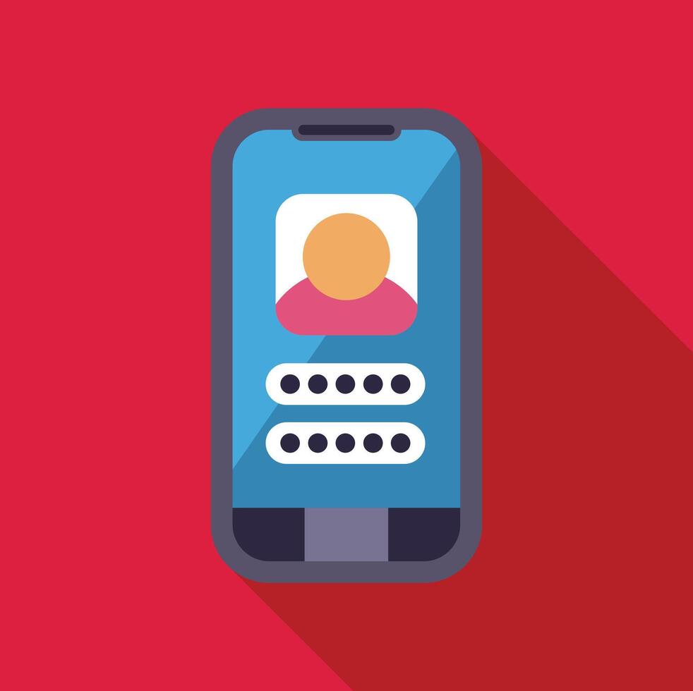 Smartphone Displaying User Profile With Password Login For Online Security 49555038 Vector Art