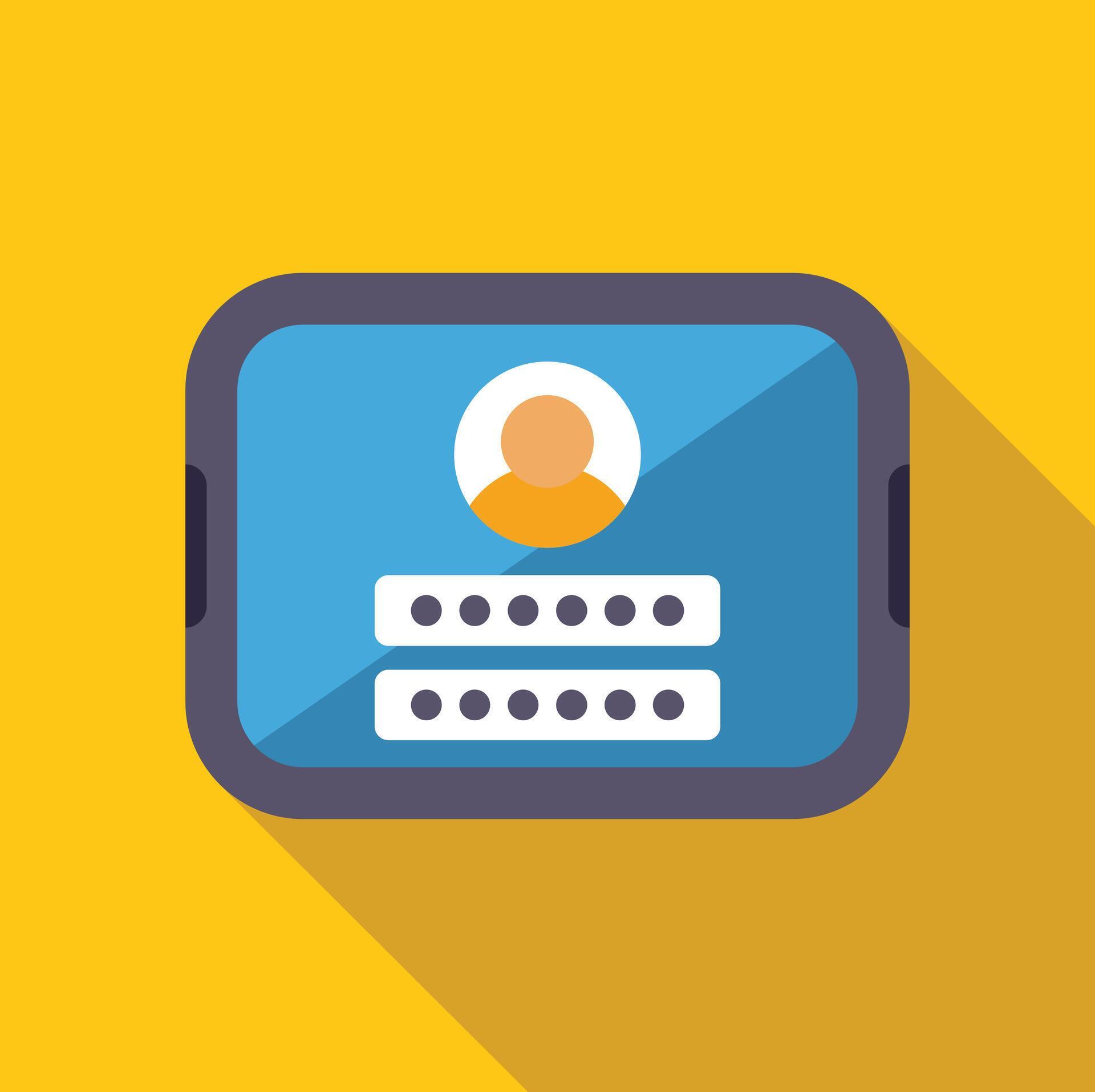 Mobile Phone Displaying User Profile With Login And Password Form 49555042 Vector Art At Vecteezy