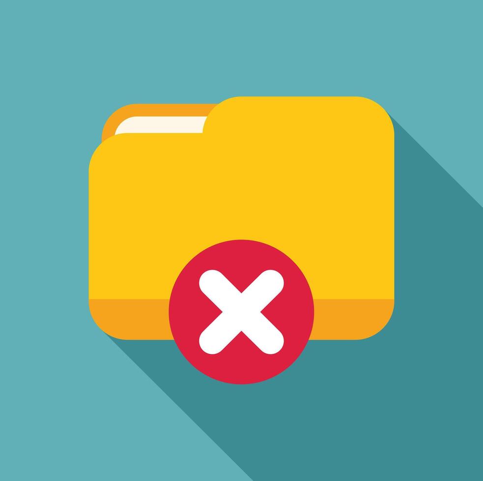 Yellow Folder Icon With Red Cross Mark Showing Deletion 49555049 Vector