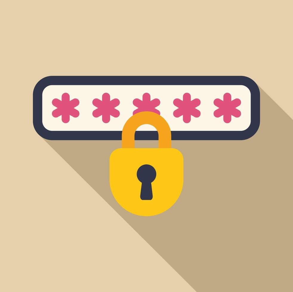 Yellow Padlock Protecting Password Showing Cybersecurity Concept