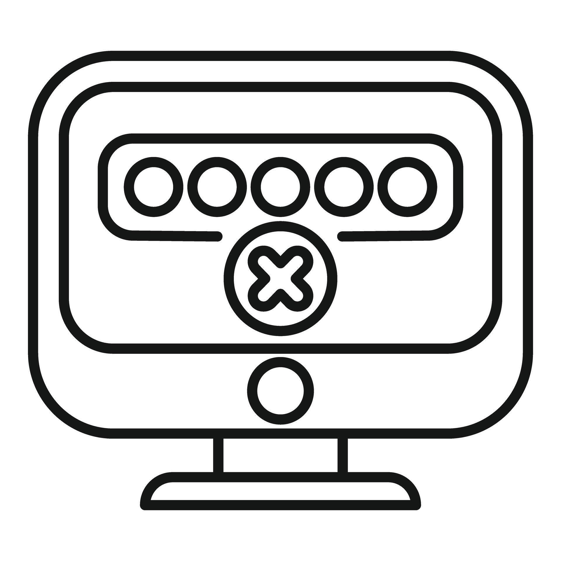 Computer Security System Showing Password Protected Access With Error