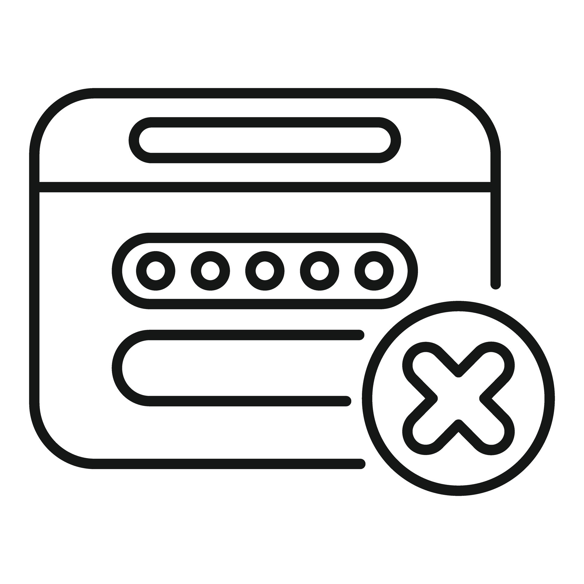 Web Page Showing Wrong Password Icon In Line Style 49555094 Vector Art