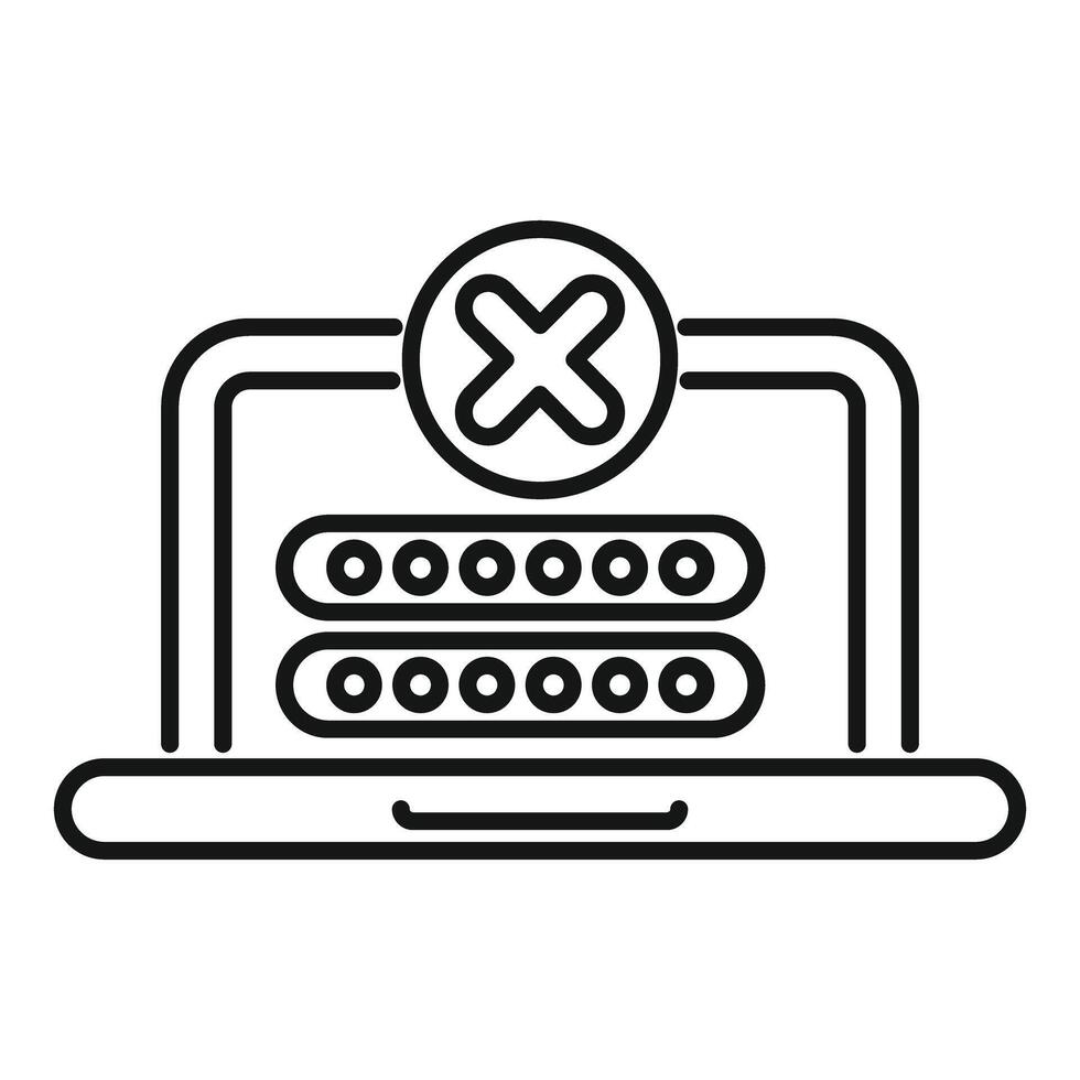 Laptop Showing Wrong Password Notification With Cross Mark Icon