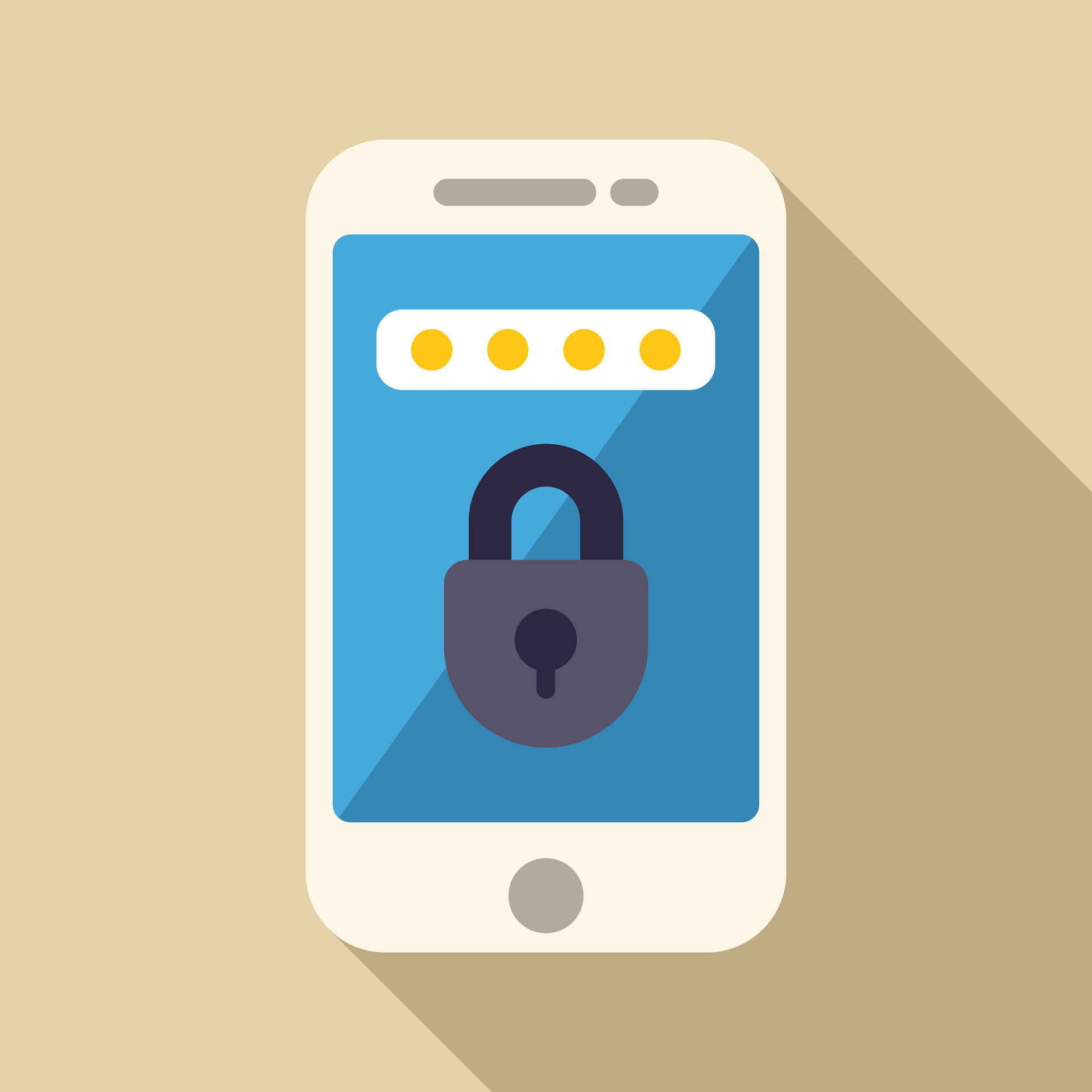 Smartphone Showing Password Protected Screen With Lock Icon 49555249