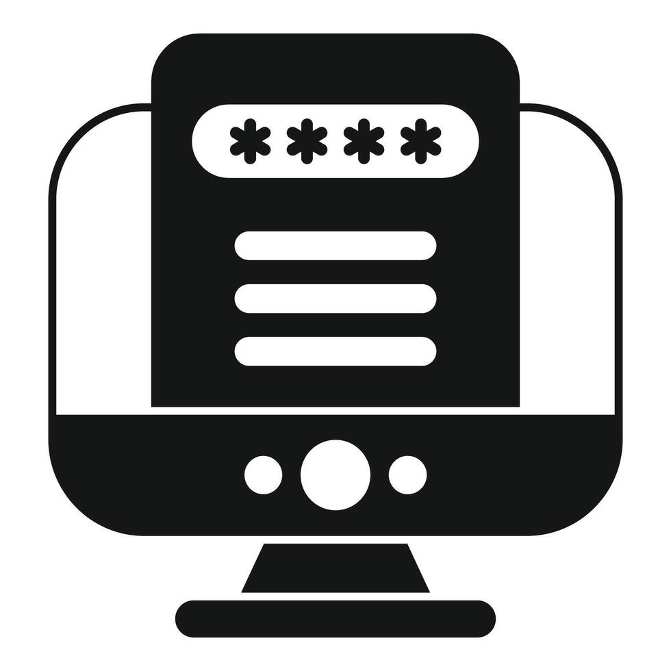Computer Security System With Password Protection Showing Login Form