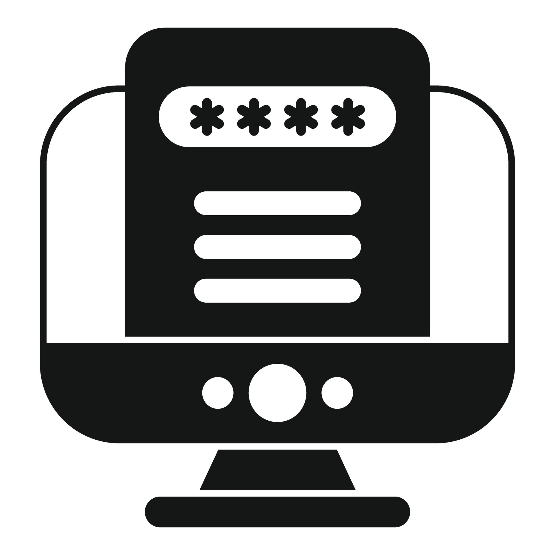 Computer Security System With Password Protection Showing Login Form