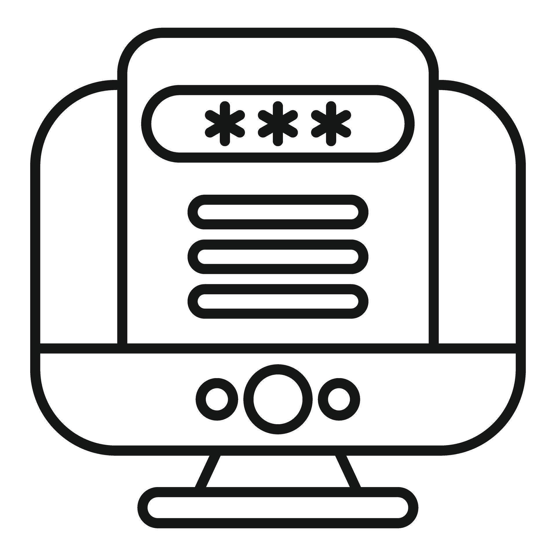 Desktop Computer Displaying Password Protected Login Screen With Stars