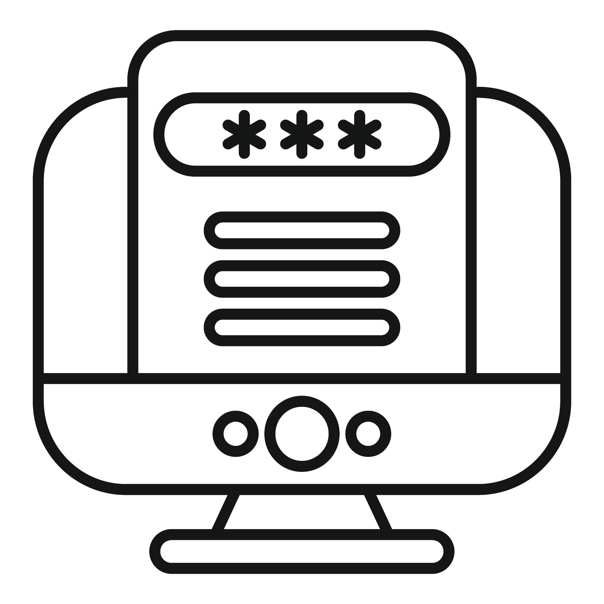 Desktop Computer Displaying Password Protected Login Screen With Stars
