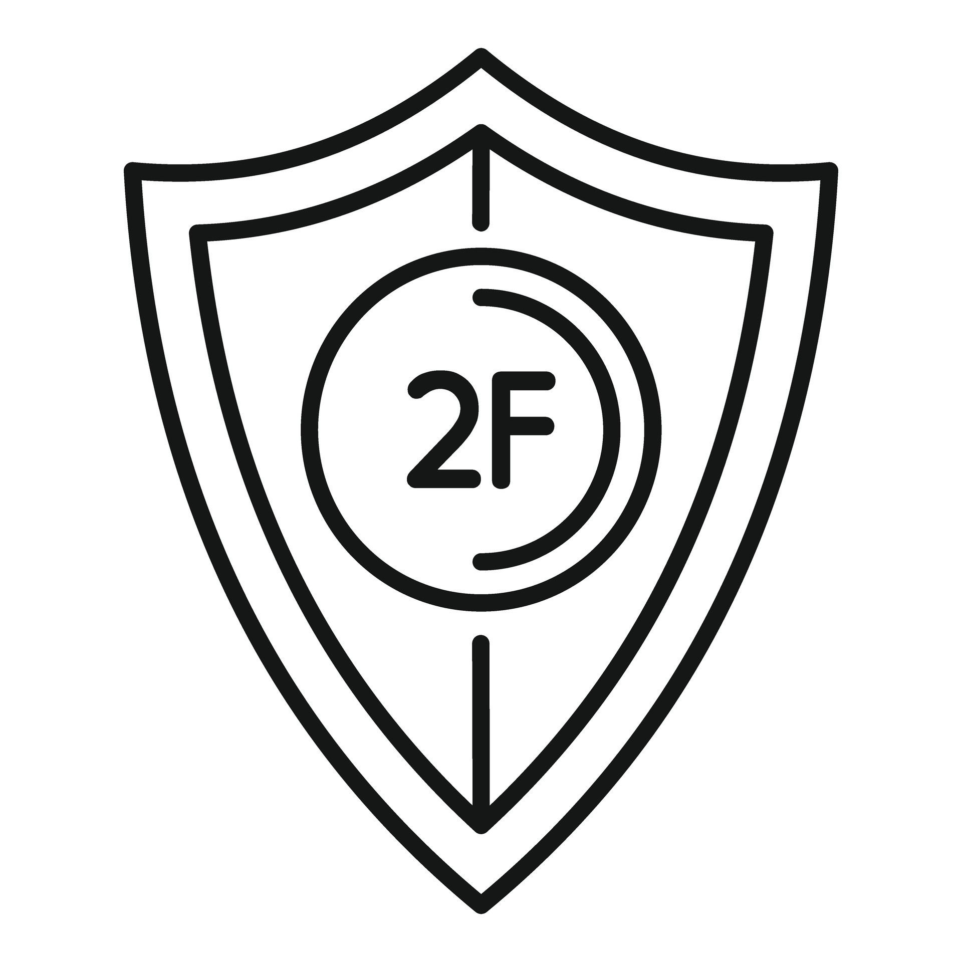 Second factor authentication shield icon showing login security ...