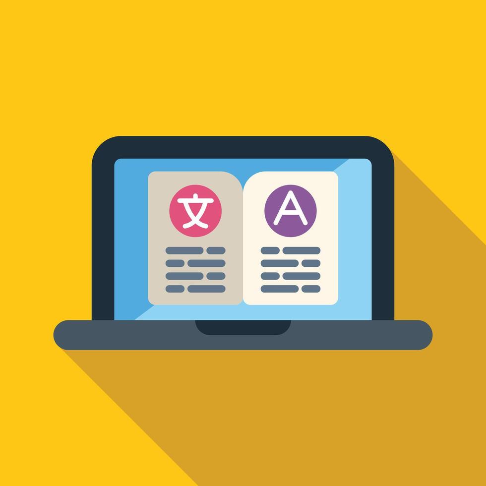Laptop Displaying Digital Translation Tool For Language Learning