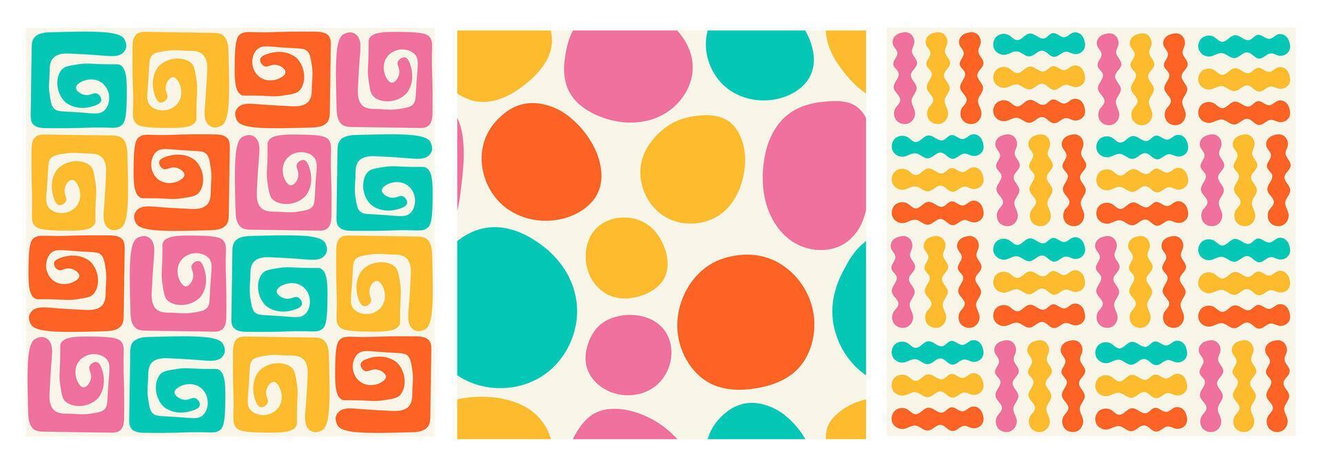 Playful Abstract Seamless Patterns Set 49563311 Vector Art at Vecteezy