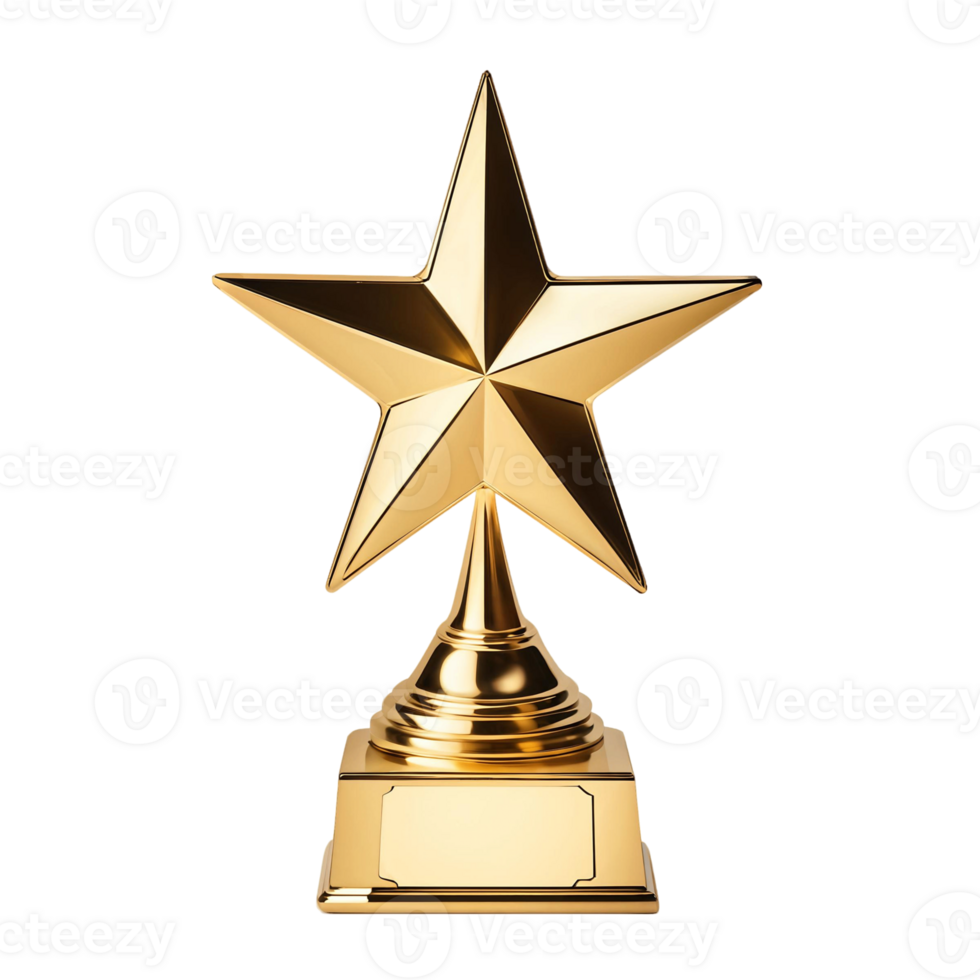 Gold Star Award Trophy Isolated on Transparent Background 49563921 PNG