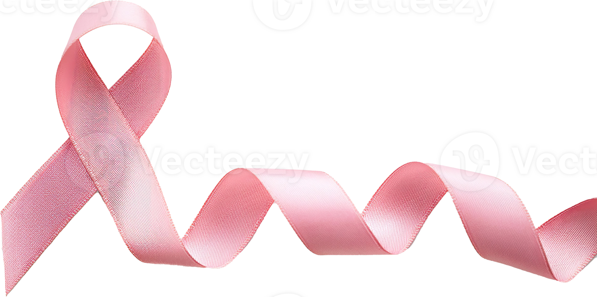 Pink Ribbon October Breast Cancer Awareness Month Isolated Breast And