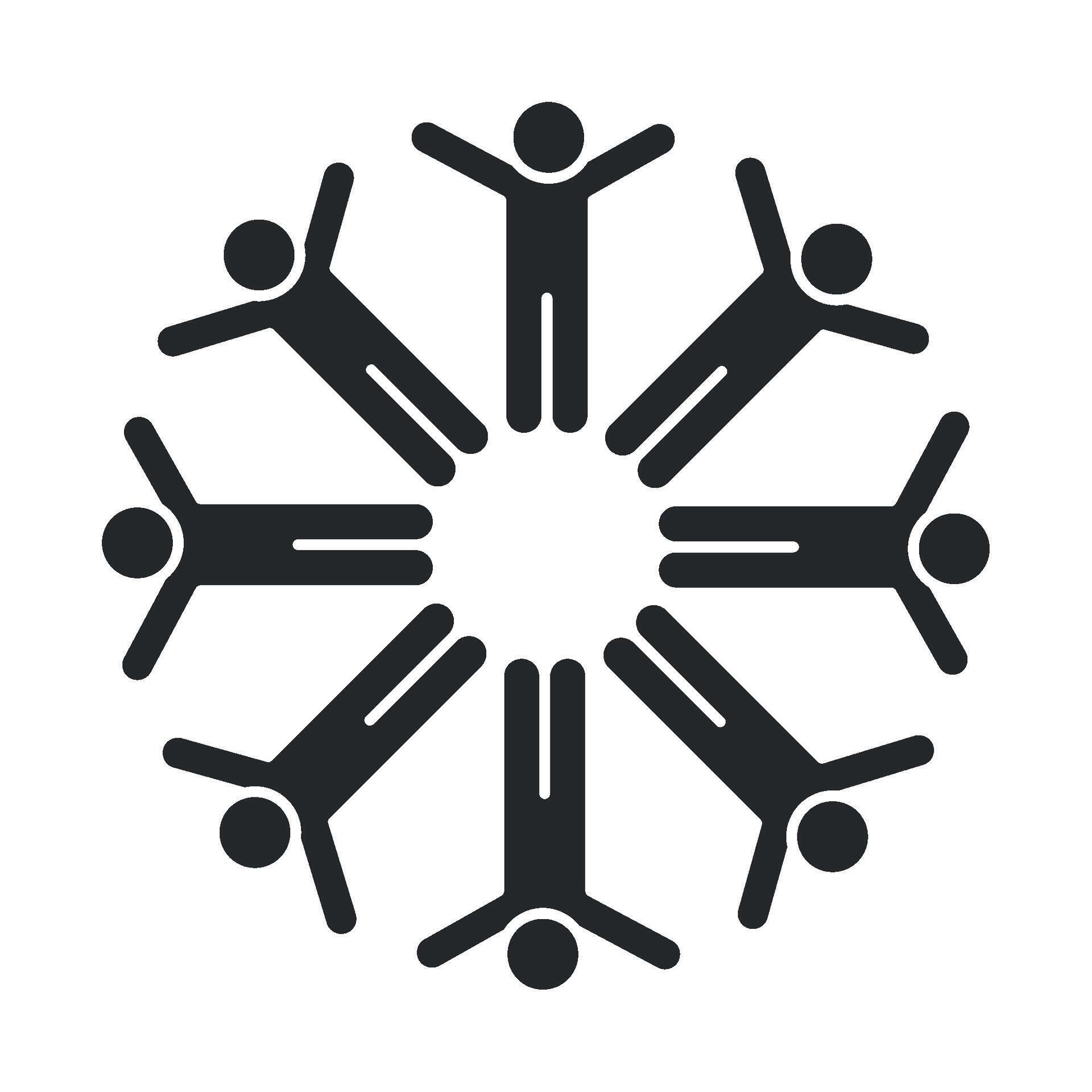 People in a circle with hands up, symbolizing unity 49567690 Vector Art ...