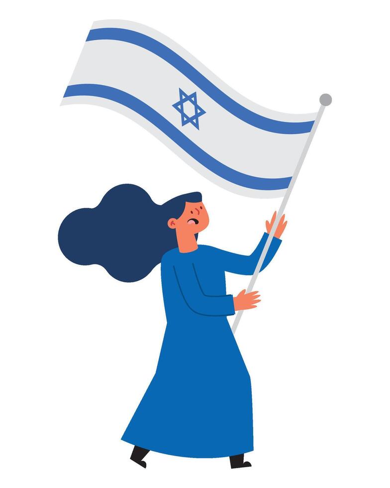 Israel bandera dibujos animados mujer participación Israel bandera 49569826 Vector en Vecteezy