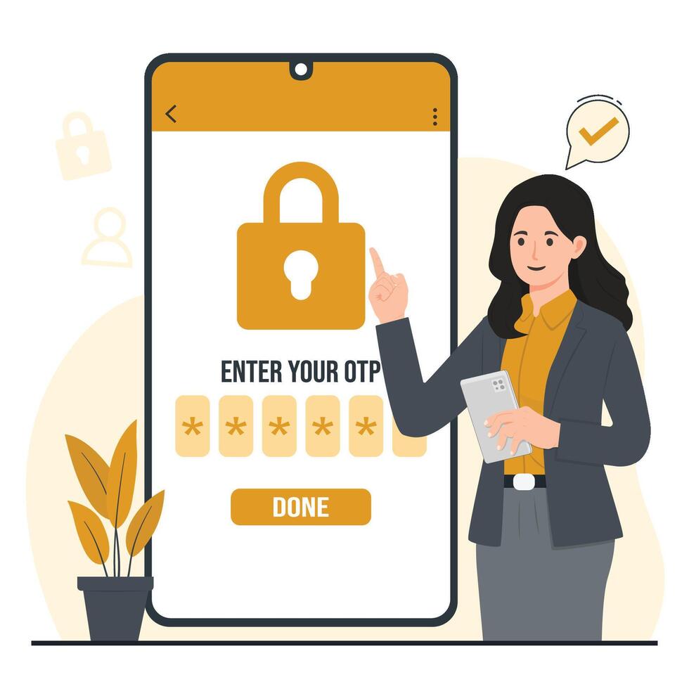 Otp Authentication Secure Verification Onetime Password Illustration 1