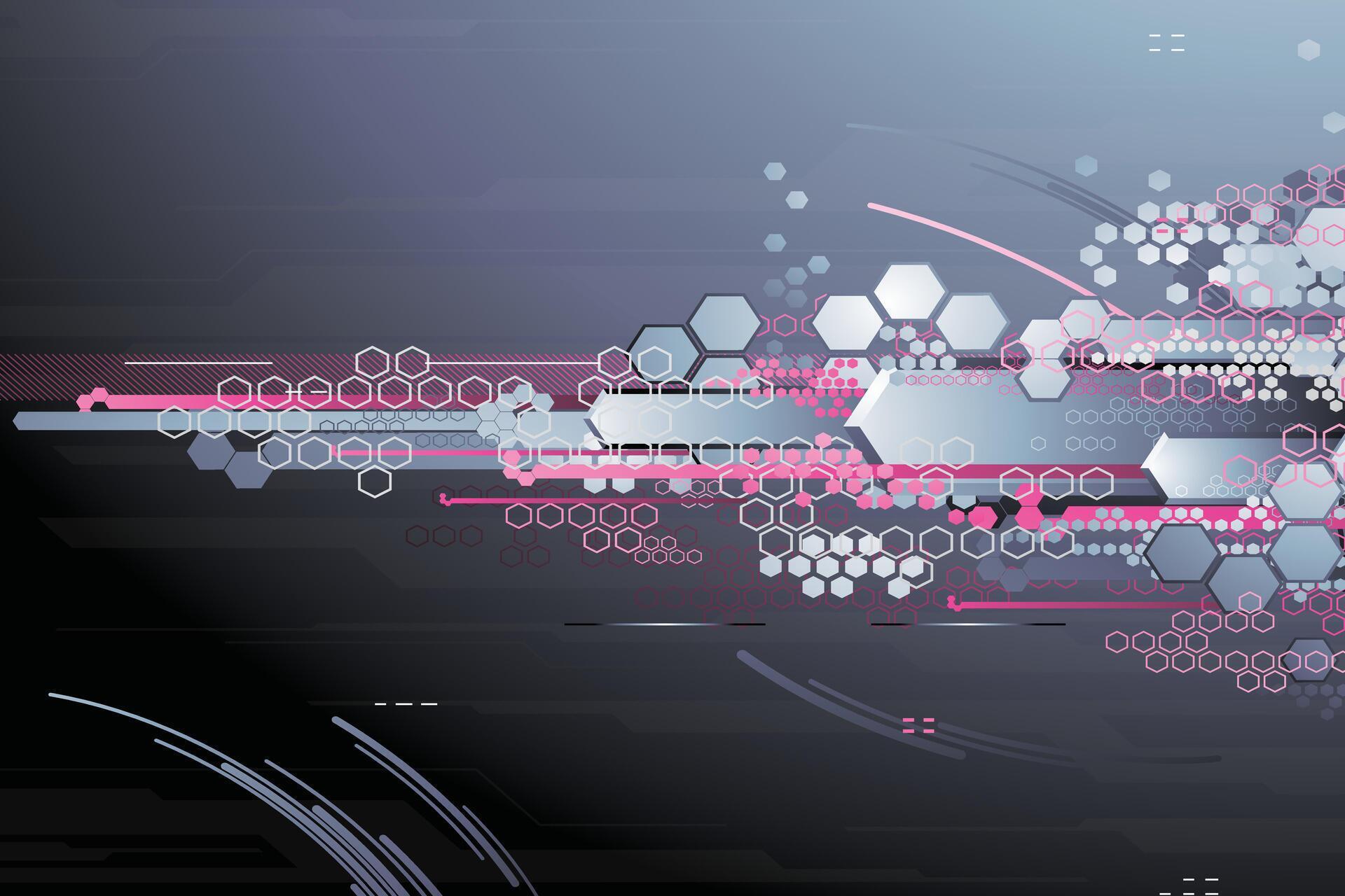 Abstract Tech Hexagon Background Minimalist Geometric Hexagon Pattern ...