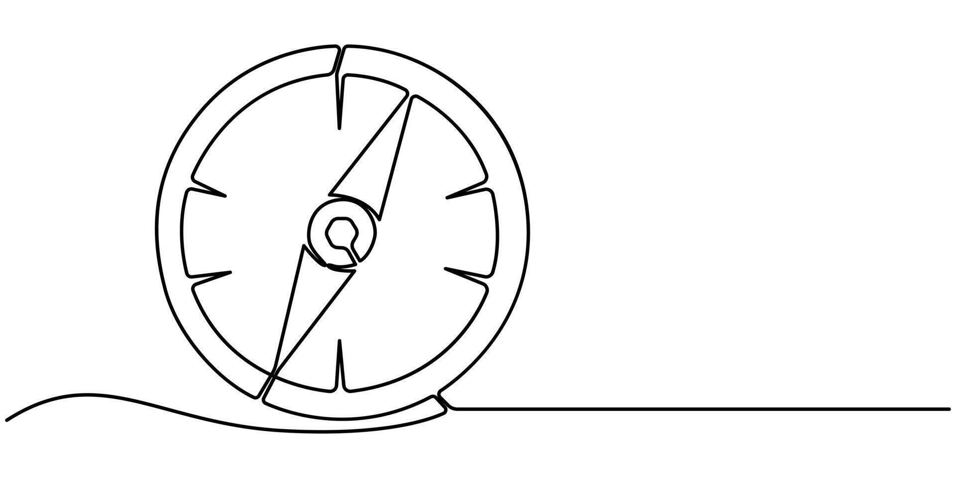 Compass One Line Art Illustration 49572801 Vector Art At Vecteezy