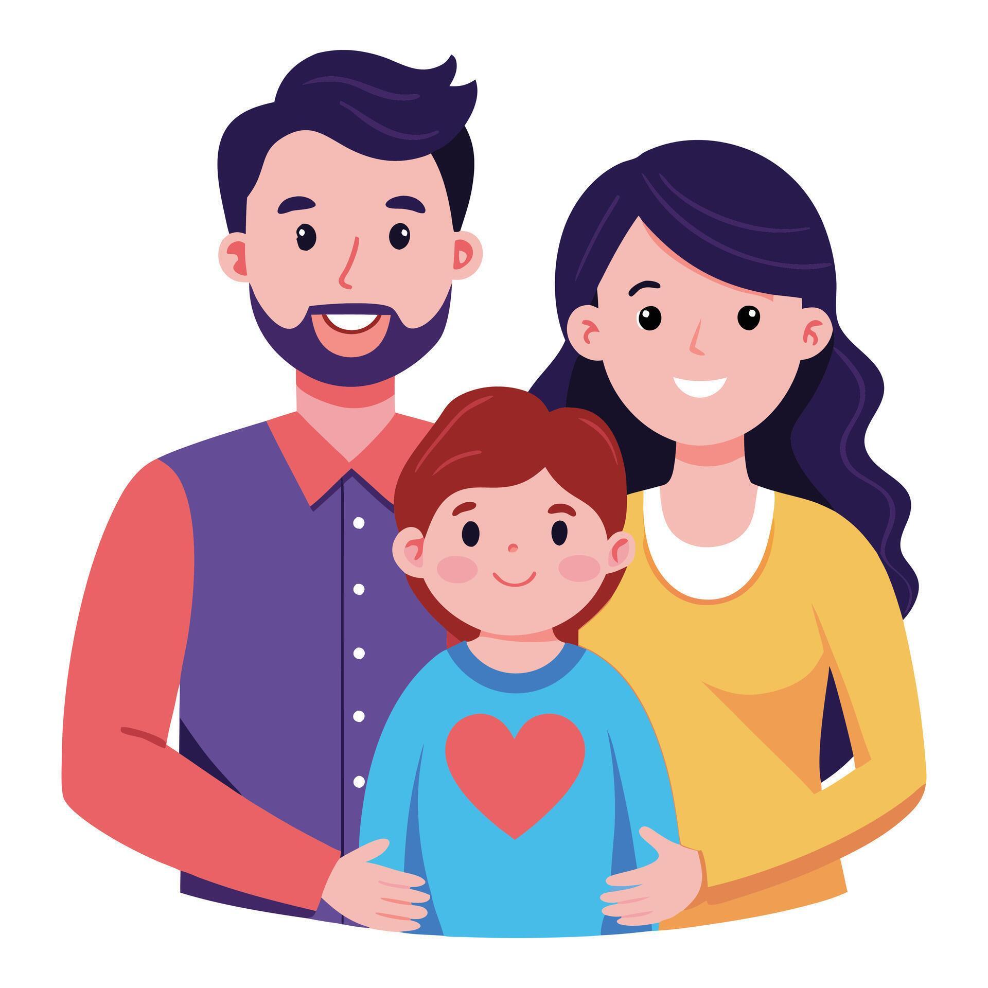 Parents and children Clipart, Happy Family illustration 49590618 Vector Art at Vecteezy