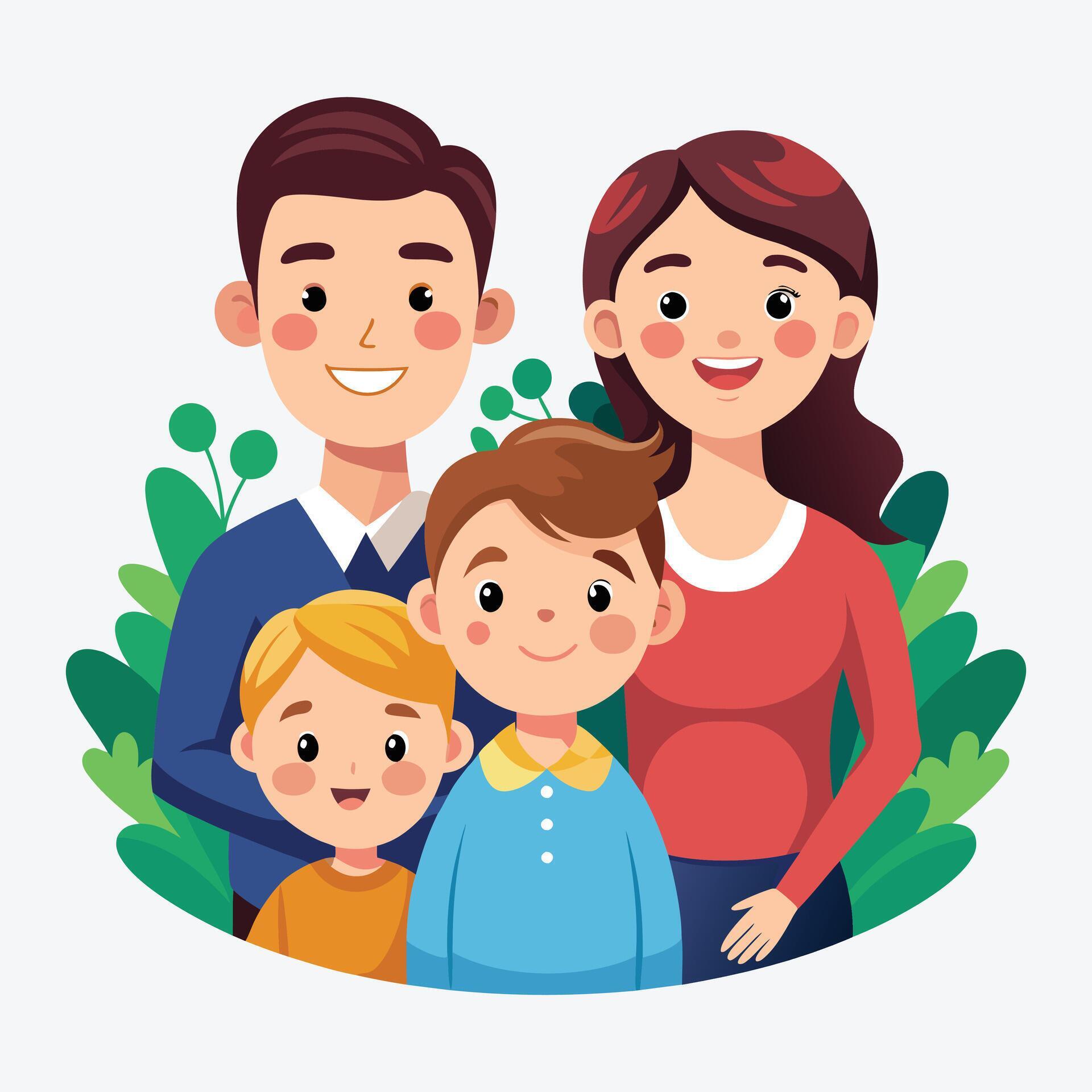 Parents and children Clipart, Happy Family Cartoon illustration 49590626 Vector Art at Vecteezy