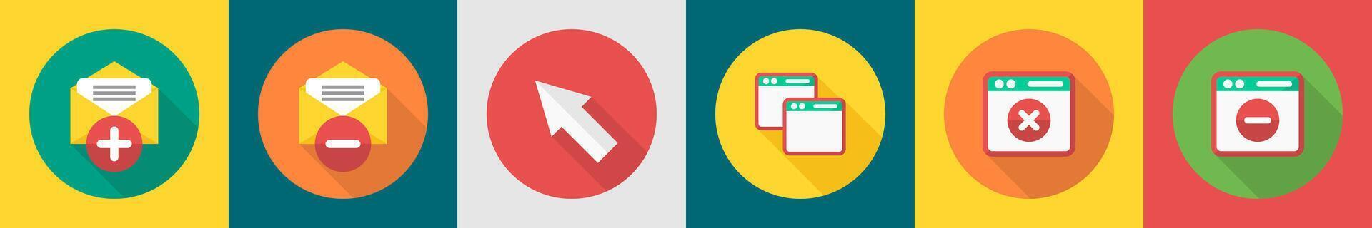 A set of 6 User interface icons as add message, remove message, arrow 49597987 Vector Art at ...