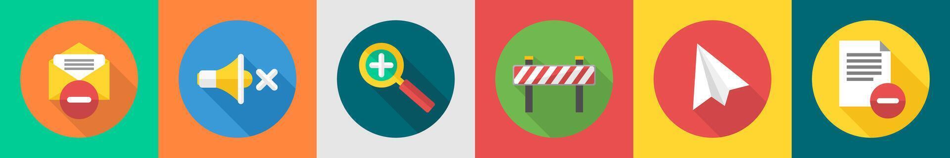 A set of 6 User interface icons as remove message, mute, zoom in 49598025 Vector Art at Vecteezy