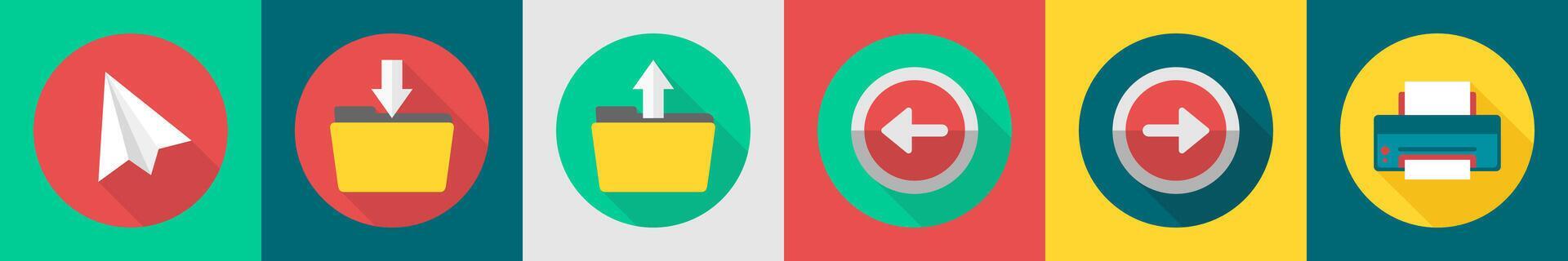 A set of 6 User interface icons as paper plane, download folder, upload folder 49598031 Vector ...